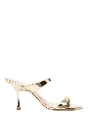 STUART WEITZMAN Stuart Weitzman Metallic Leather Nudist Slide Gold