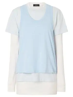 Wardrobe.NYC Layered Tee Mini Dress - Light Blue