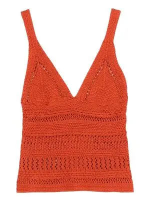 Alpha Studio Crochet Top - Brown