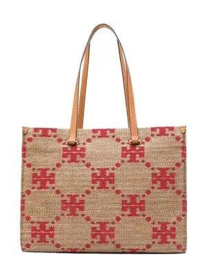 TORY BURCH Tory Burch T Monogram Straw Tote