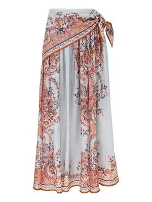 Zimmermann Zimmermann Aster Scarf Midi Skirt Light Blue