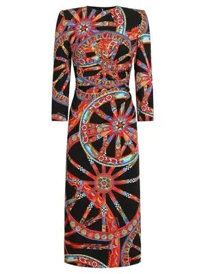 Dolce & Gabbana Carretto Print Silk Blend Dress - Black