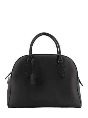 THE ROW India 12 Hammered Leather Handbag - Black