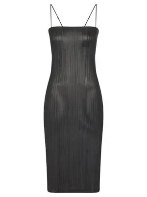 TOM FORD Nappa Leather Embroidered Midi Tube Dress - Black