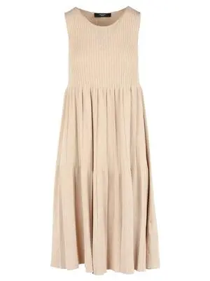 Max Mara Round-necked Sleeveless Dress - Nude