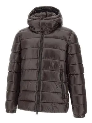 SAVE THE DUCK Zip-up Hooded Puffer Jacket - Black