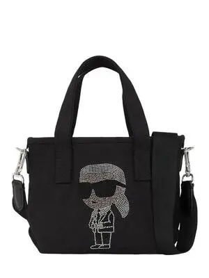 Karl Lagerfeld Ikon Rhinestones Tote Bag - Black