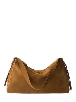 Prada Aimèe Suede Shoulder Bag - Cinnamon