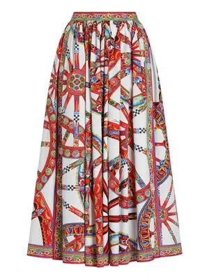 Dolce & Gabbana Carretto Printed Midi Skirt - Multi-color