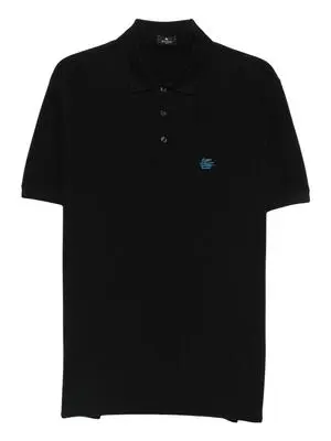 Etro Pegaso-embroidered Polo Shirt Black