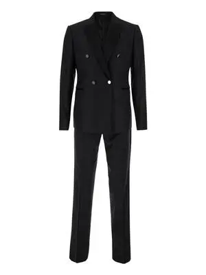 Emporio Armani Double-breasted Smoking Suits - Black