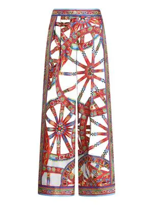 Dolce & Gabbana Carretto-print Silk Twill Vanity Trousers - Multi-color