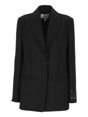 Off-White Striped Buttoned Blazer - Black