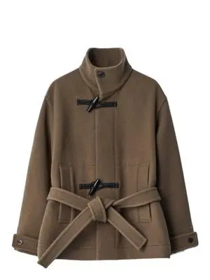 LEMAIRE Short Duffle Coat In Wool - Thyme