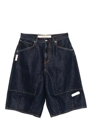 PDFCHANNEL Logo Denim Shorts - Dark Blue