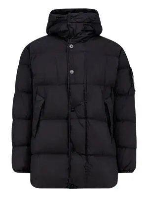Stone Island Long-sleeve Hooded Padded Jacket - Black