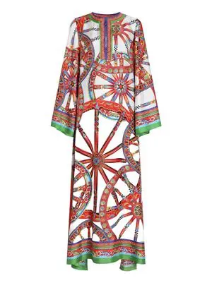 Dolce & Gabbana Carretto-print Silk Twill Kaftan Dress - Multi-color