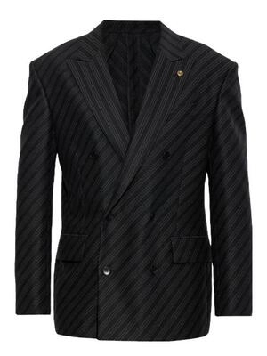VERSACE Versace Double-Breasted Striped Blazer