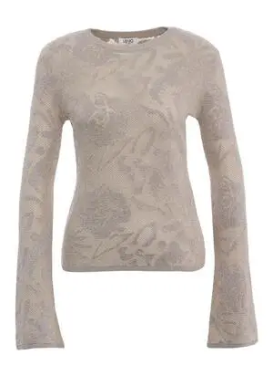 Liu Jo Floral-jacquard Crewneck Jumper - Nude