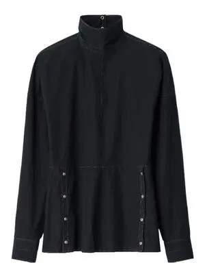 LEMAIRE High Neck Press-stud Top - Black