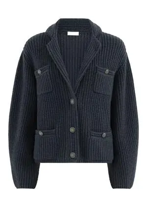 Brunello Cucinelli Cashmere Feather Yarn English Rib Cardigan - Blue