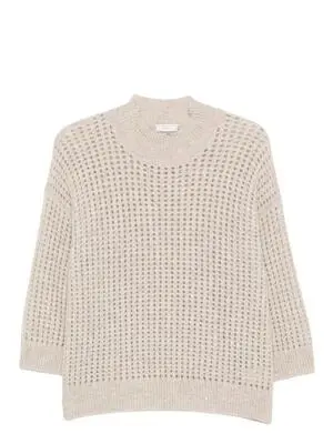 PESERICO Peserico Open-Knit Mock-Neck Knitted Sweater
