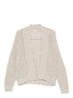 Peserico Sequin-embellished Open-knit Cardigan - Light Brown