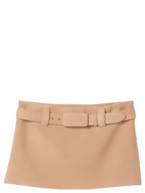 MIU MIU Waxed Double Wool Miniskirt