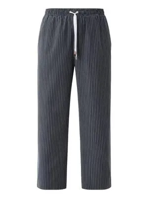 Liu Jo Lace Insert Pinstriped Trousers - Grey