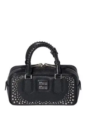 Miu Miu Arcadie Studded Leather Bag - Black