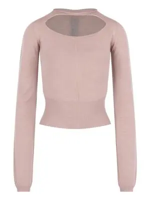 Rick Owens Rick Owens Wool Knit Cut-Out Sweater Rosy