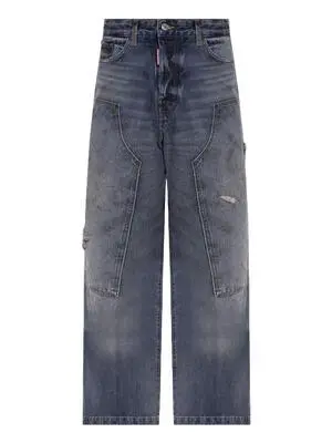 Dsquared2 Dsquared2 Grease Monkey Spot Baggy Carpenter Jeans Black