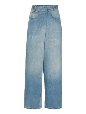 MAISON MARGIELA Asymmetric Wide-leg Jeans - Blue