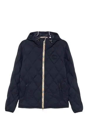 Burberry Hescott Nylon Quilted Hooded Blouson Jacket - Navy