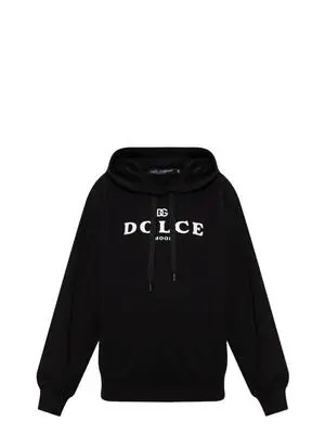 Dolce & Gabbana Dolce Gabbana Logo Printed Hoodie - Black