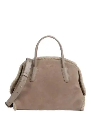 COCCINELLE Suede Double-handle Handbag - Tan