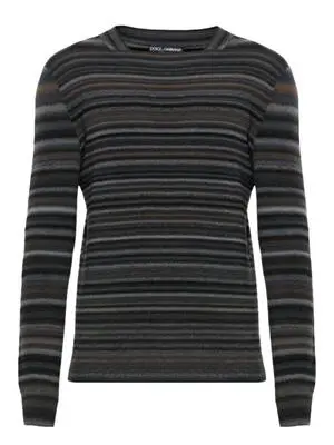 Dolce & Gabbana Striped Long-sleeved Knitwear - Grey