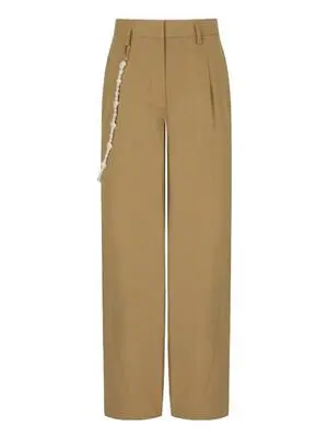 Essentiel Antwerp Camel Tapered-leg Cotton Pants With Detachable Pearl Belt - Camel-colored