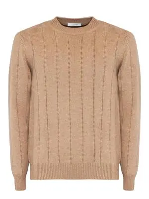 CRUCIANI Vertical Ribbed Crew Neck Knitted Sweater - No