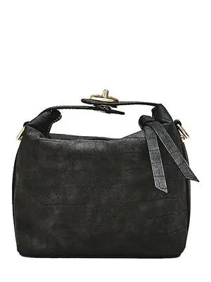 Maeve Faux-leather Croc Structured Bag - Black