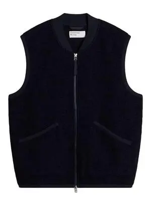 Universal Works Wool Fleece Zip Waistcoat - Navy