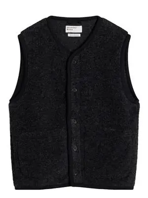 Universal Works Bouclet Fleece Lancaster Gilet - Charcoal