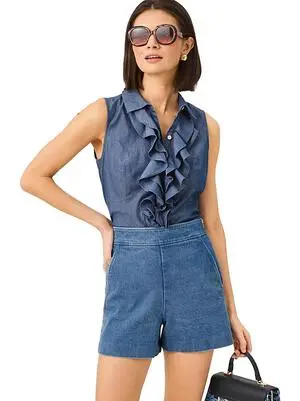 Lilly Pulitzer® Fenly Sleeveless Top - Indigo Chambray