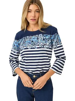 Lilly Pulitzer® Clairmont 3/4 Sleeved Knit Top Navy