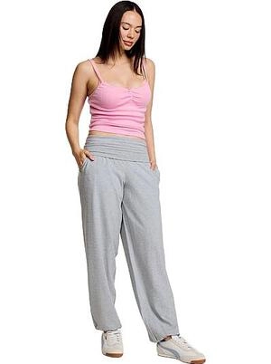 Pink All-day Cotton Foldover Jogger Pants - Grey