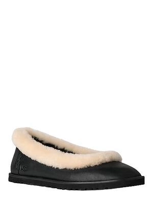 Pink UGG® Zora Leather Ballet Flats Black