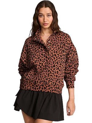 Pink PINK Campus Fleece Snap-Up Sweatshirt Print