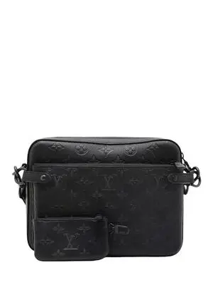 LOUIS VUITTON Monogram Shadow Trio Messenger Crossbody Bag - Black