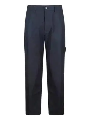 Stone Island Compass-patch Straight-leg Trousers - Blue
