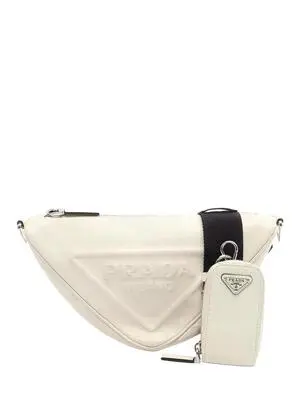Prada Prada Glace Lux Triangle Crossbody Bag White